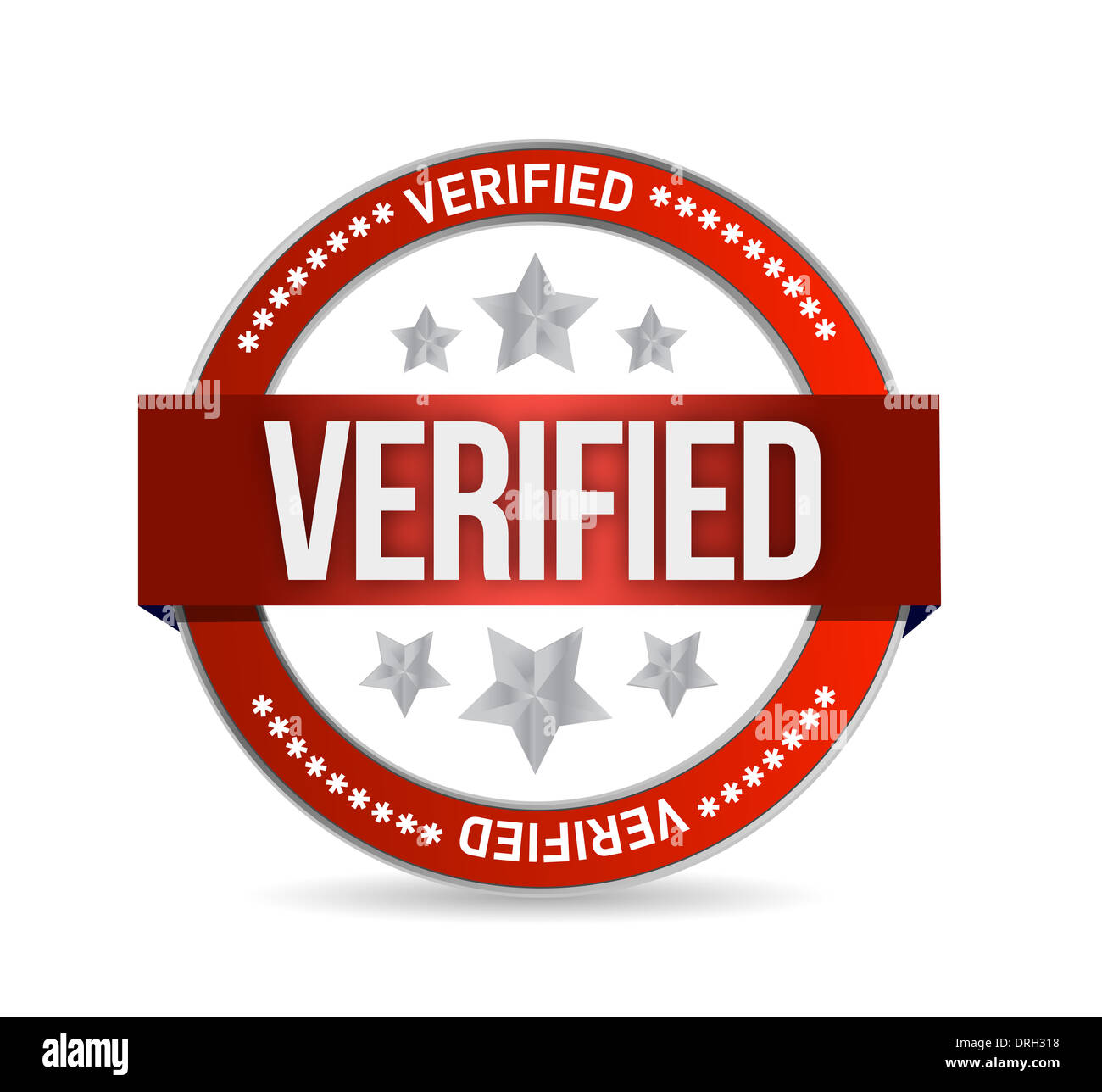 verified seal stamp illustration over a white background Stock Photo ...