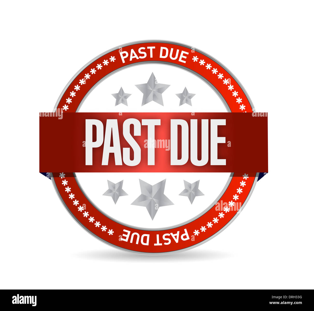 past due seal stamp illustration design over a white background Stock ...