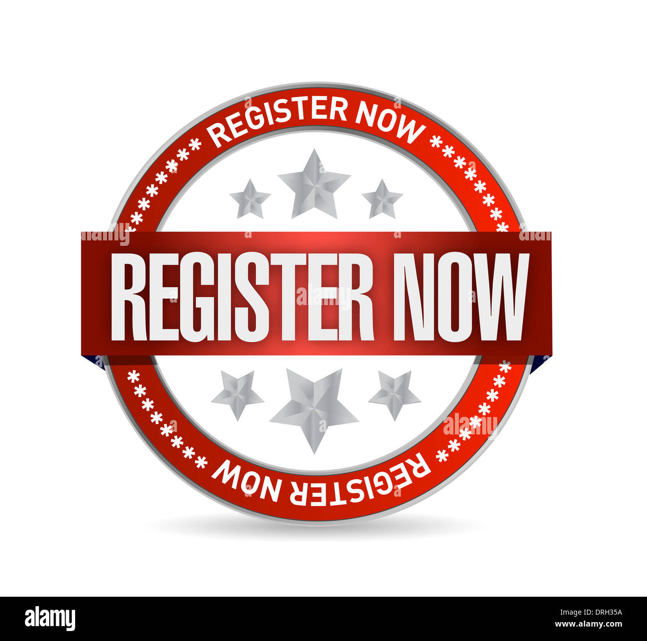 registered now seal illustration design over a white background Stock ...