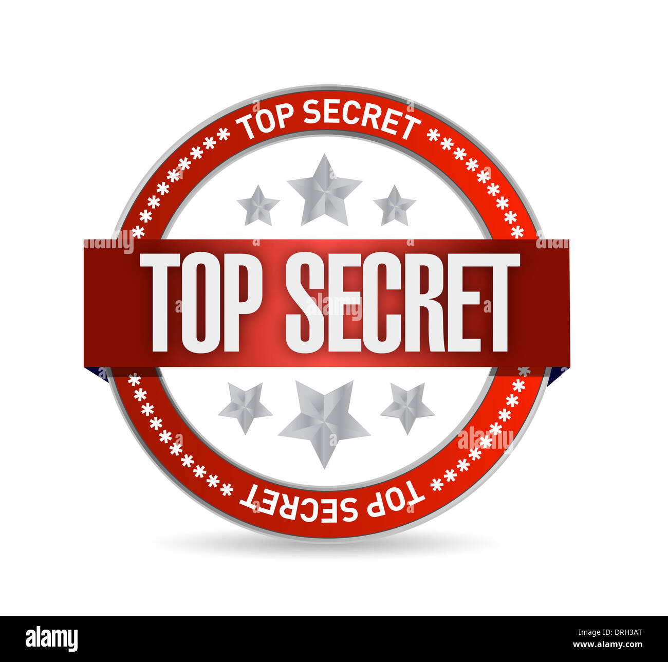 top secret seal stamp illustration design over a white background Stock ...