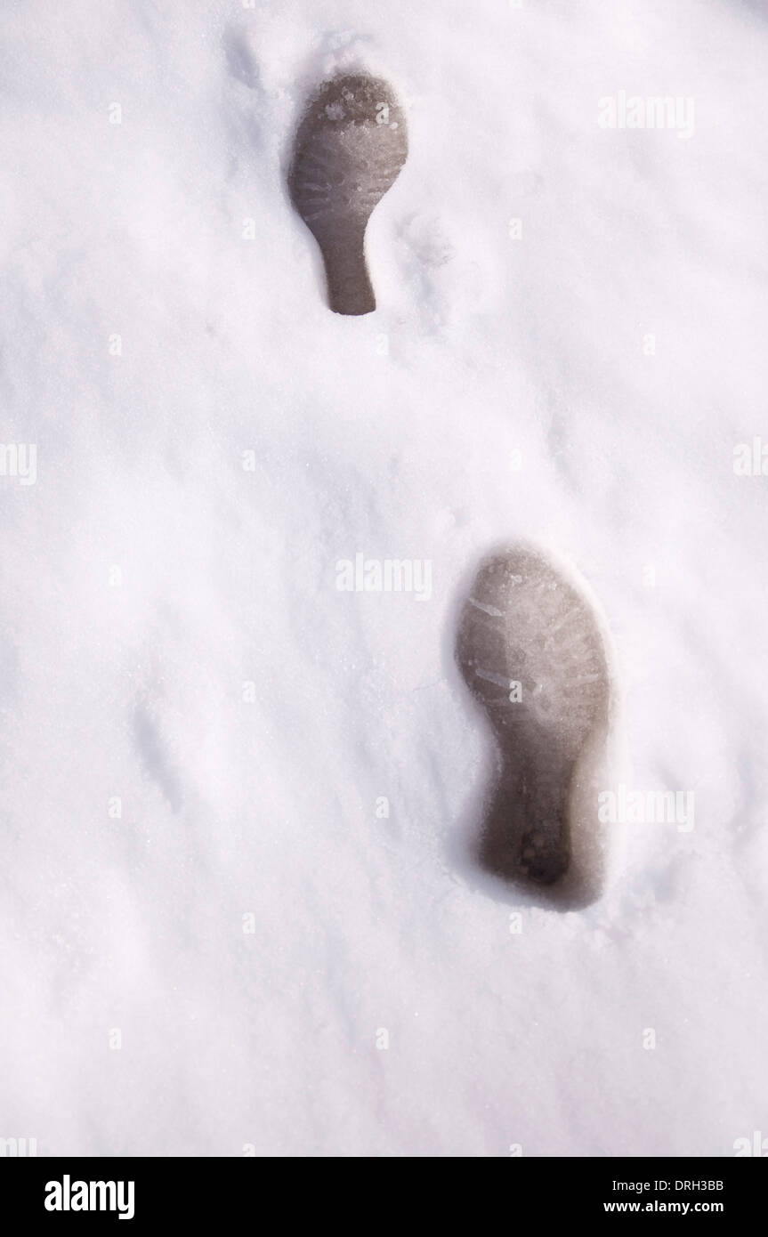 Steps in the snow Stock Photo - Alamy