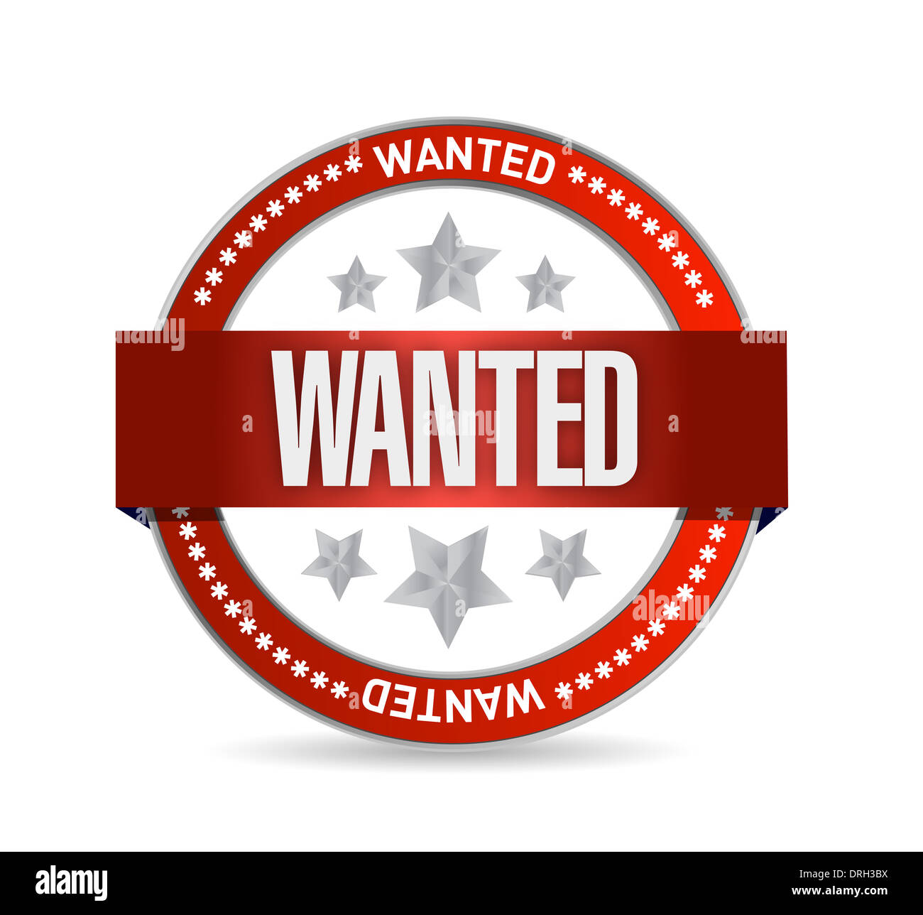 wanted seal stamp illustration design over a white background Stock ...