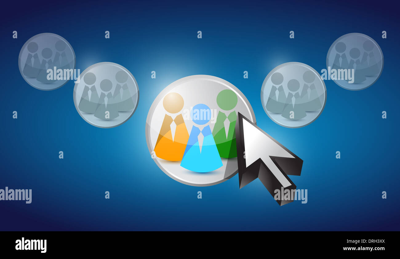 community icon people selection in cursor illustration design over ...