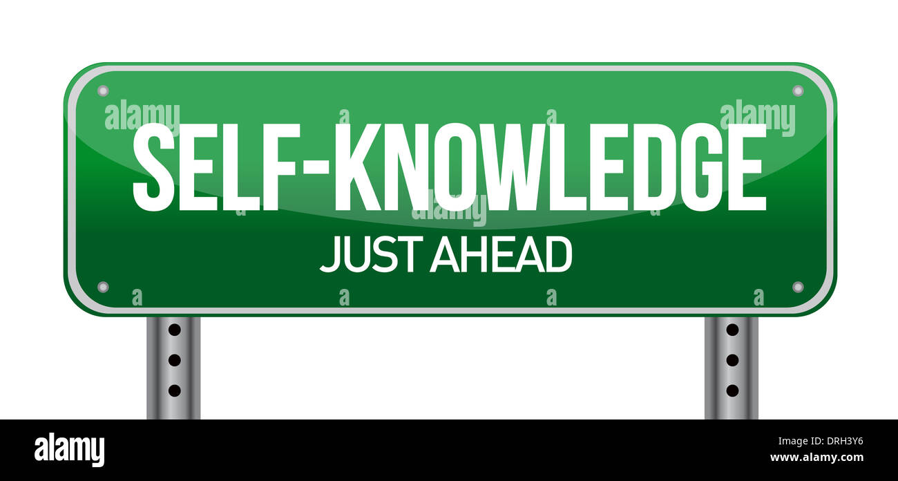 Self-Knowledge Road Sign illustration design over a white background ...