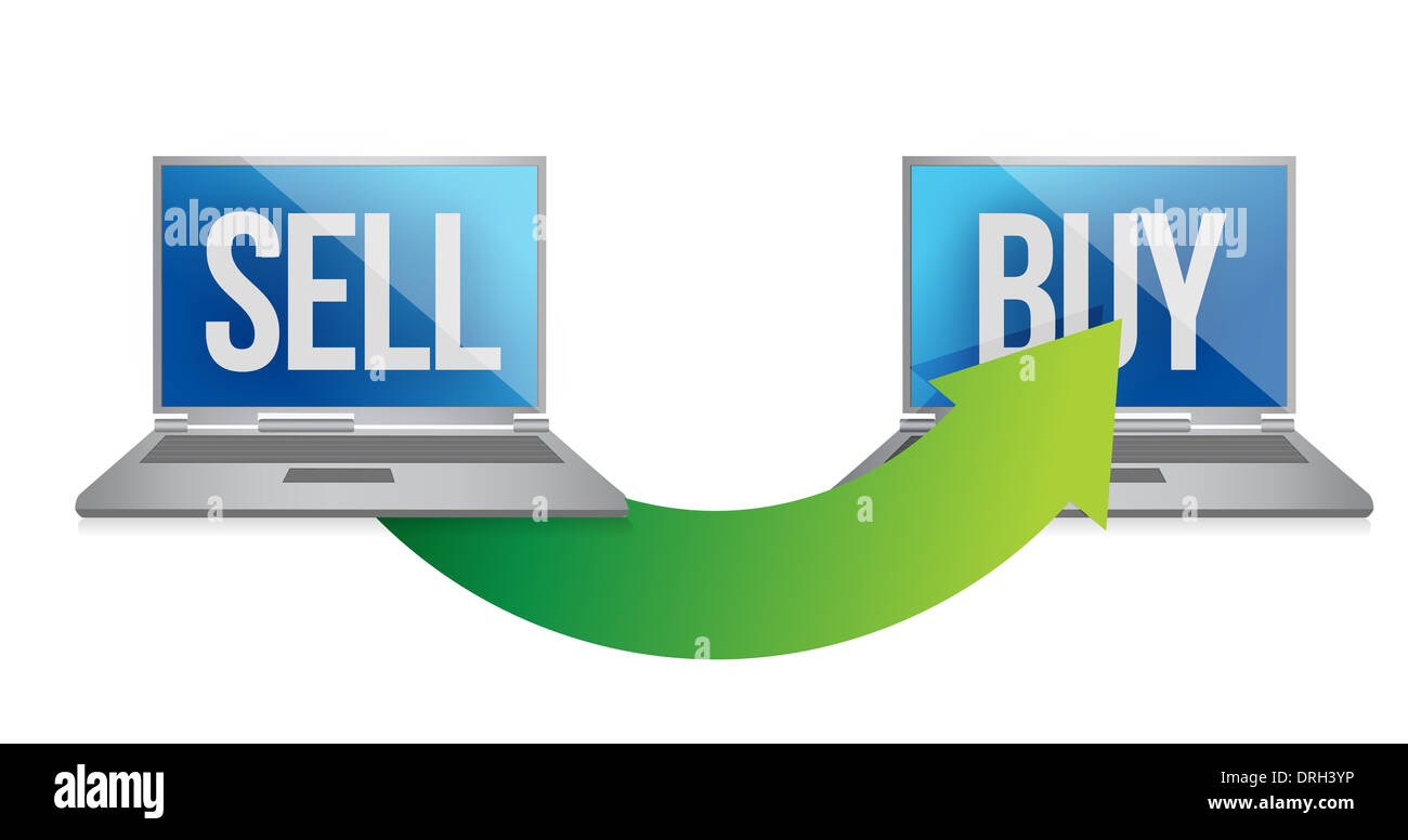 online sell and buy concept illustration design over a white background ...