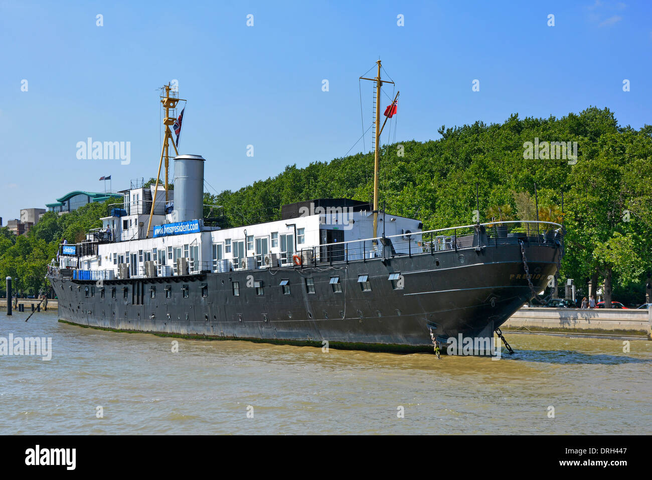 HMS President an old anti submarine Q ship permanently berthed in the ...