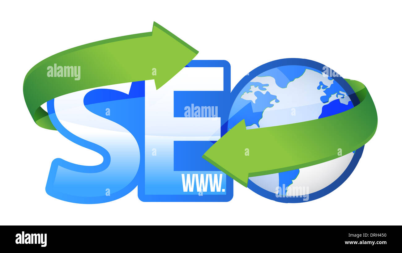 seo text with earth globe, search engine optimization concept ...