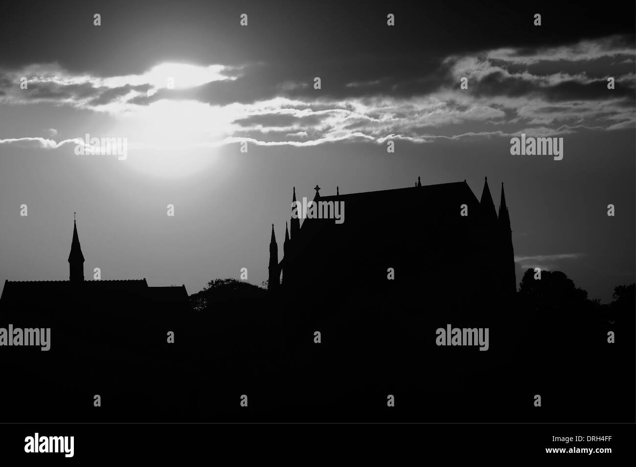 Attractive sunset image Black and White Stock Photos & Images - Alamy