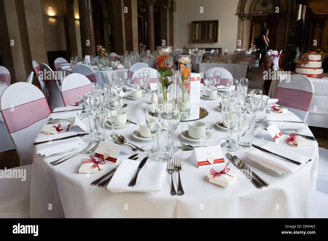 Wedding Reception table setting Stock Photo - Alamy