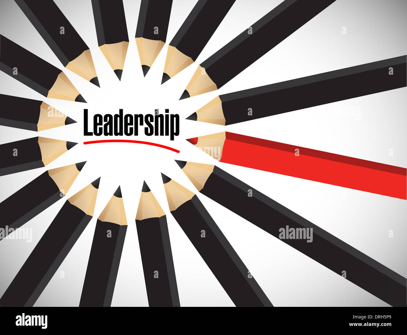 leadership word around a set of colors. illustration design over white ...