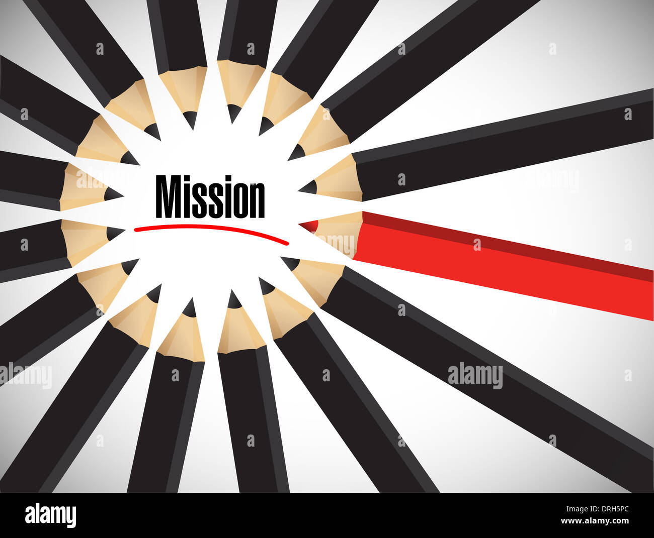 Mission word around a set of colors. illustration design over white ...