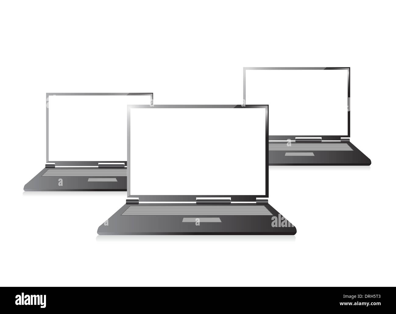 Laptops with blank screen isolated on white Stock Photo - Alamy