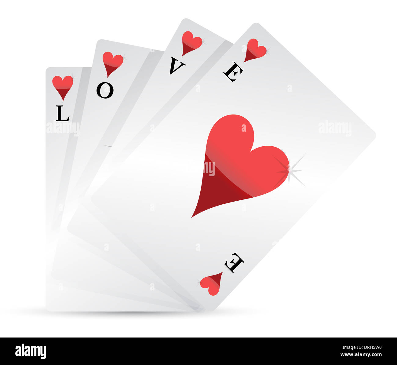 love playing cards illustration design over a white background Stock ...