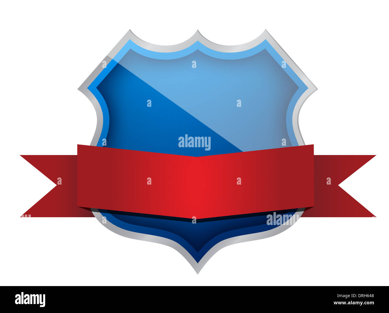 shield and banner illustration design over white Stock Photo - Alamy