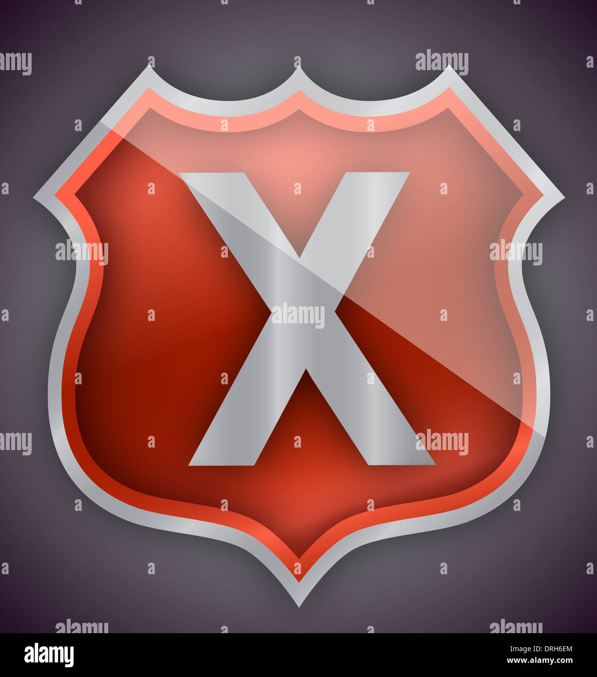 Rejected sign shield illustration design over a black background Stock ...