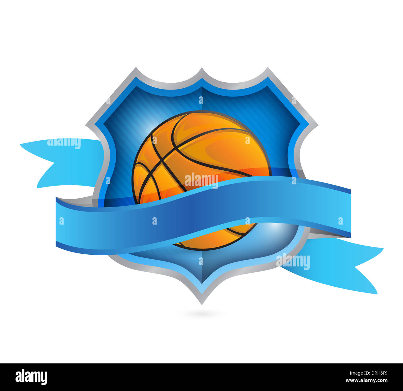 basketball tennis shield seal illustration design over a white ...