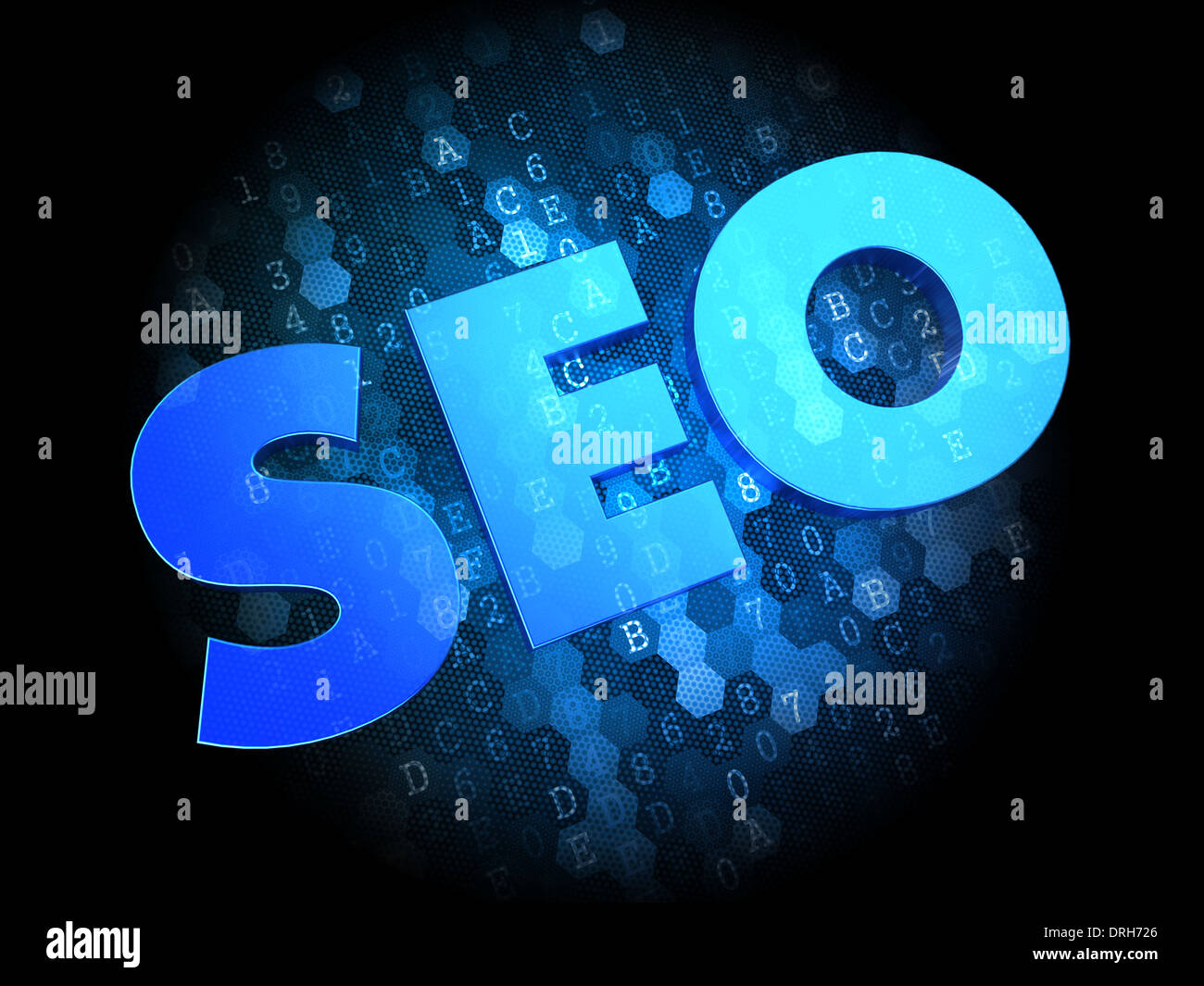 SEO on Dark Digital Background Stock Photo - Alamy