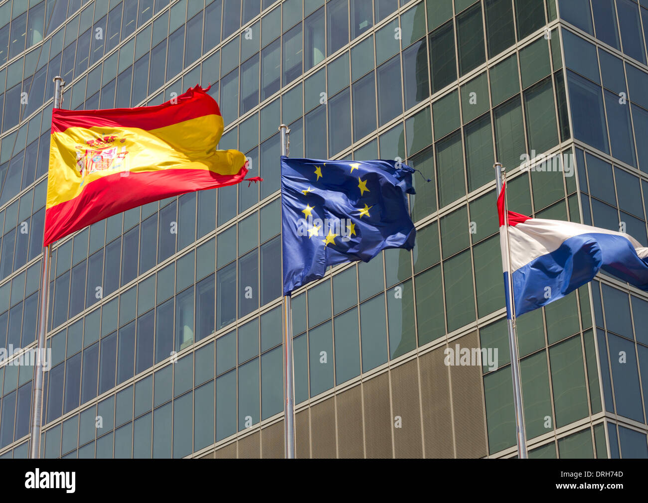 European, spanish and french flag Stock Photo - Alamy