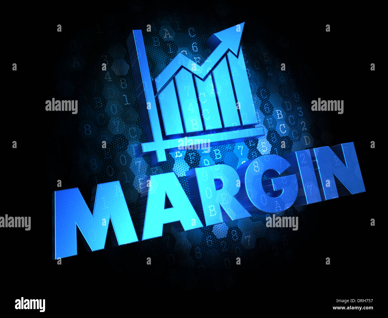 Margin Concept on Dark Digital Background Stock Photo - Alamy
