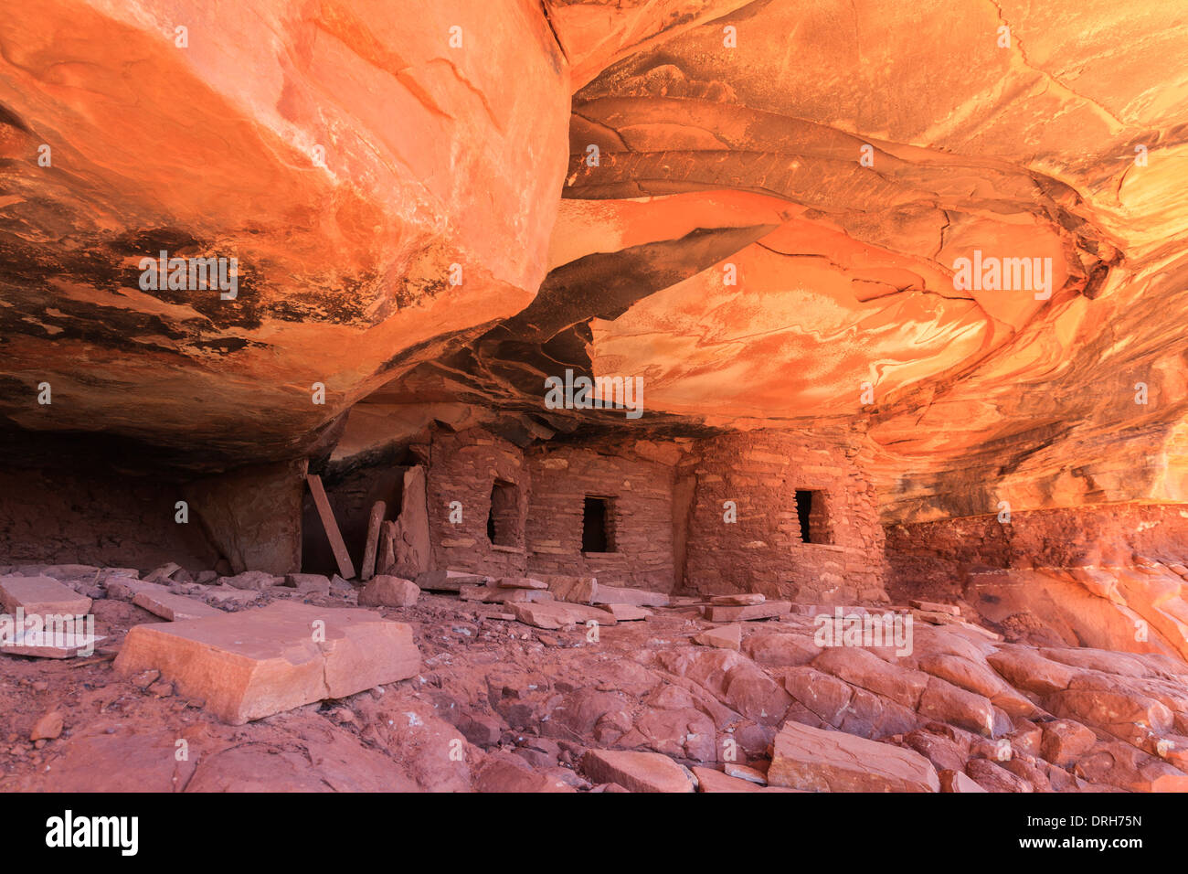 Fallen Roof Ruin in Cedar Mesa Utah is an Anasazi cliff dwelling dating ...