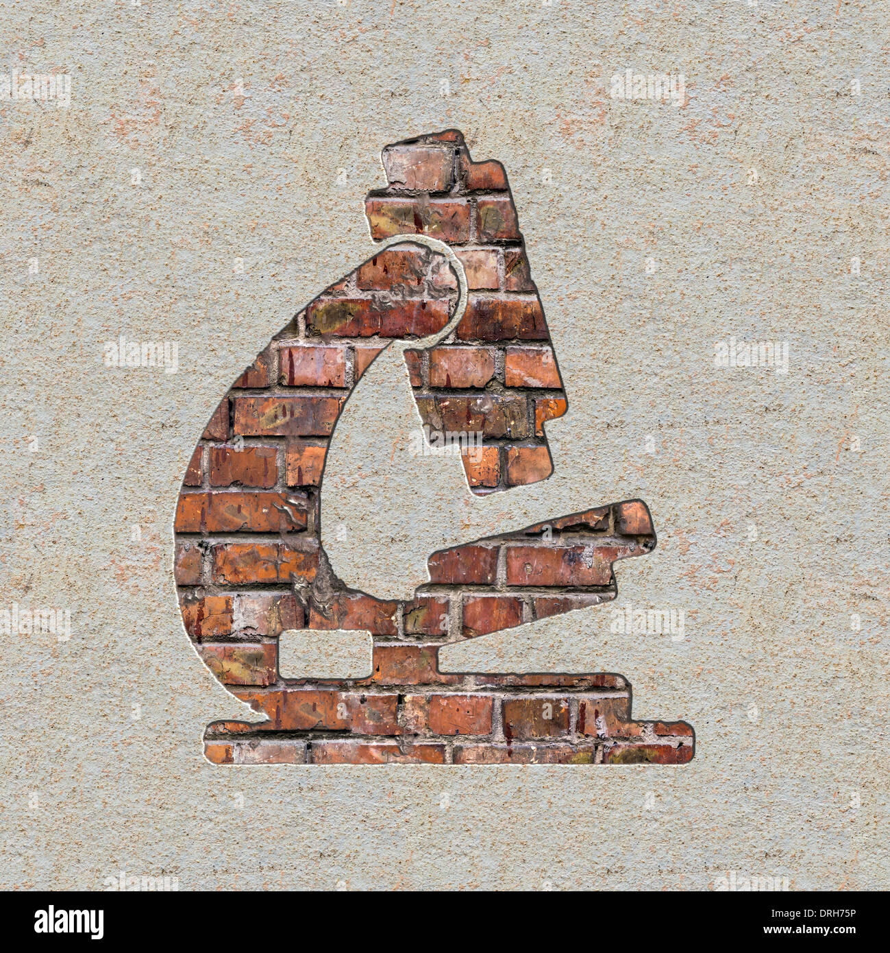 Microscope Icon on the Wall Stock Photo - Alamy