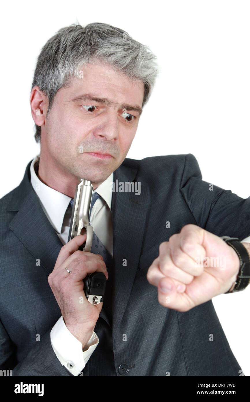 Desperate businessman is late for an important meeting... wants to ...