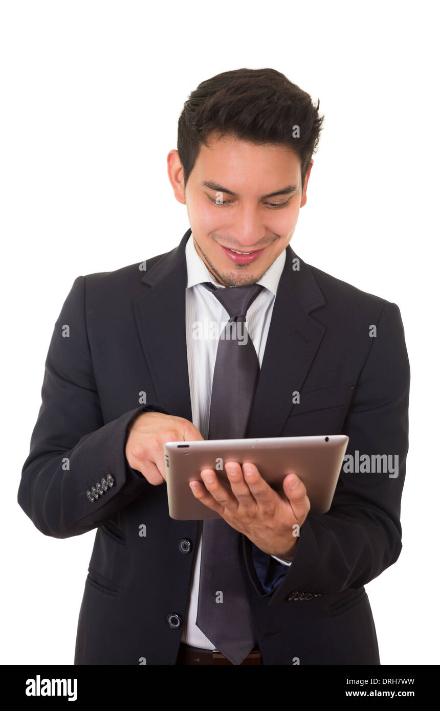 Young successful businessman with tablet, latin Stock Photo - Alamy