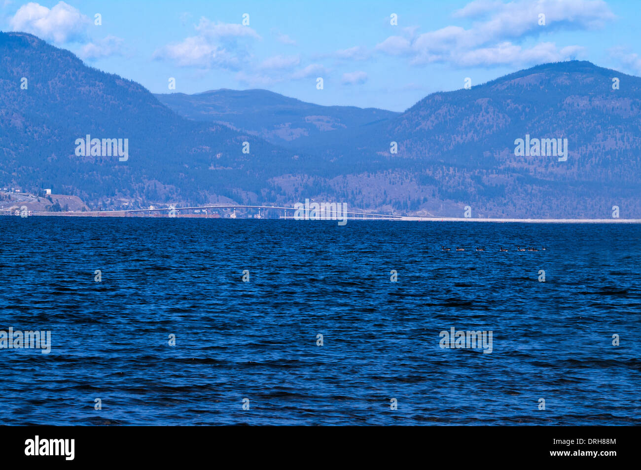 William. R. Bennet Bridge across Okanagan Lake at Kelowna Stock Photo ...