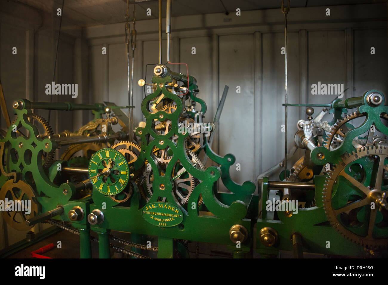 Old clock works in St Martin's tower, Basel Munster, Old Basel ...