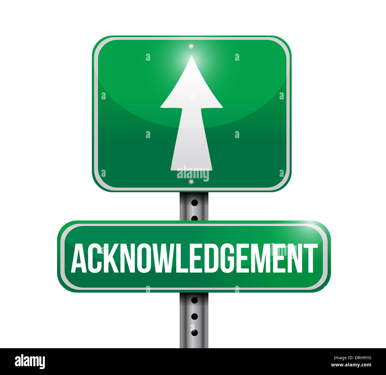 acknowledgement road sign illustration design over white Stock Photo ...