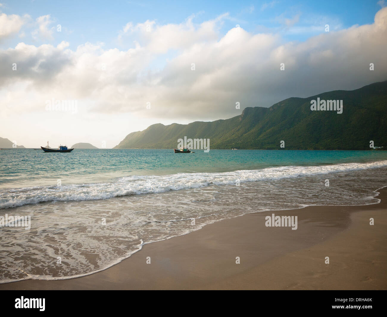 A view of the landscape and the South China Sea just off An Hai Beach ...