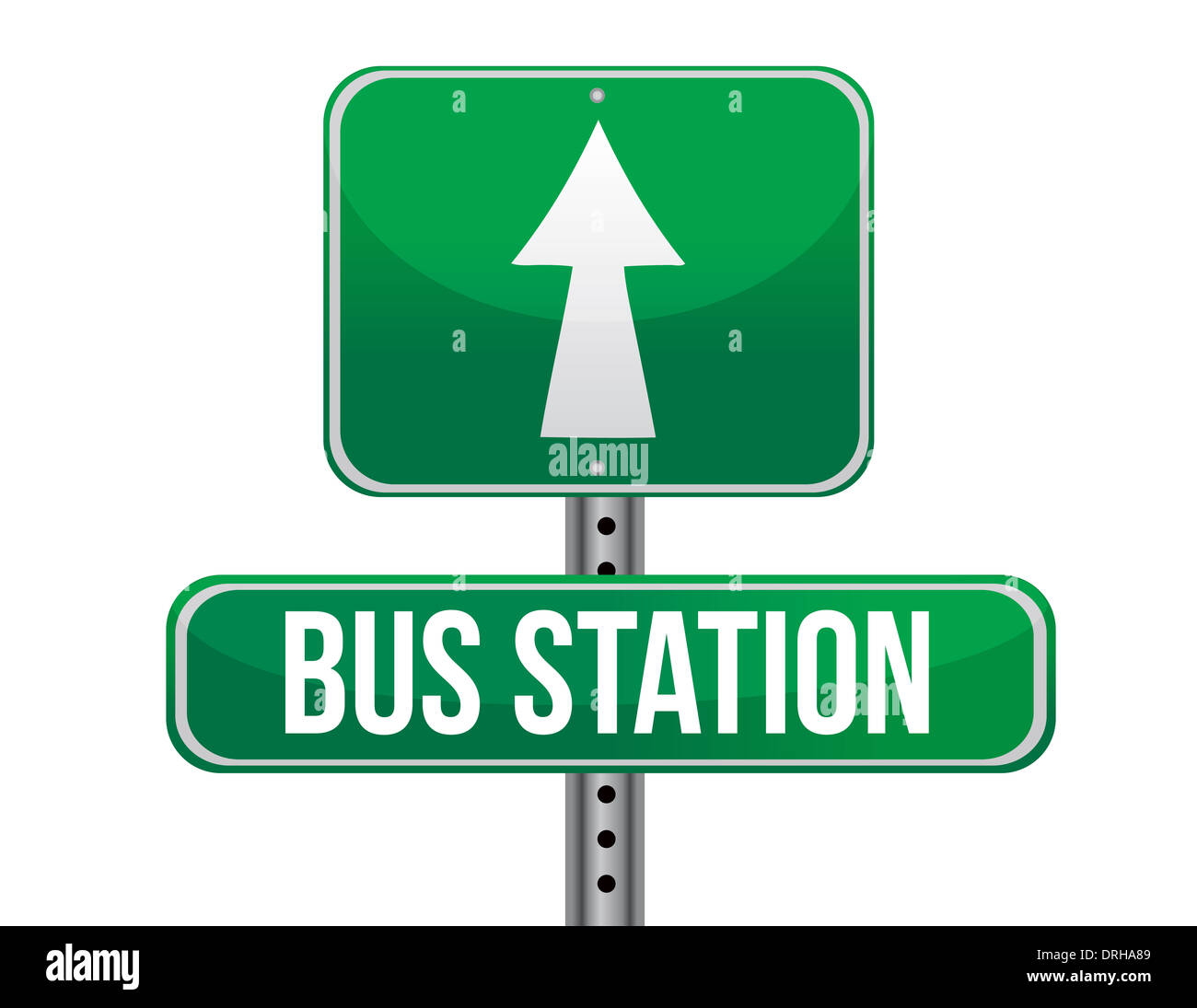 Bus station road sign Stock Photo - Alamy