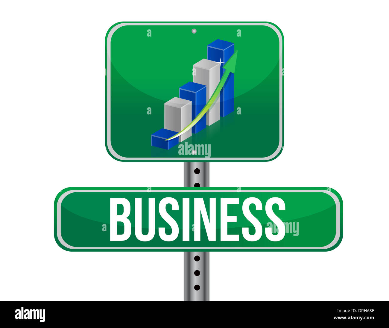 sign - business graph illustration design over a white background Stock ...