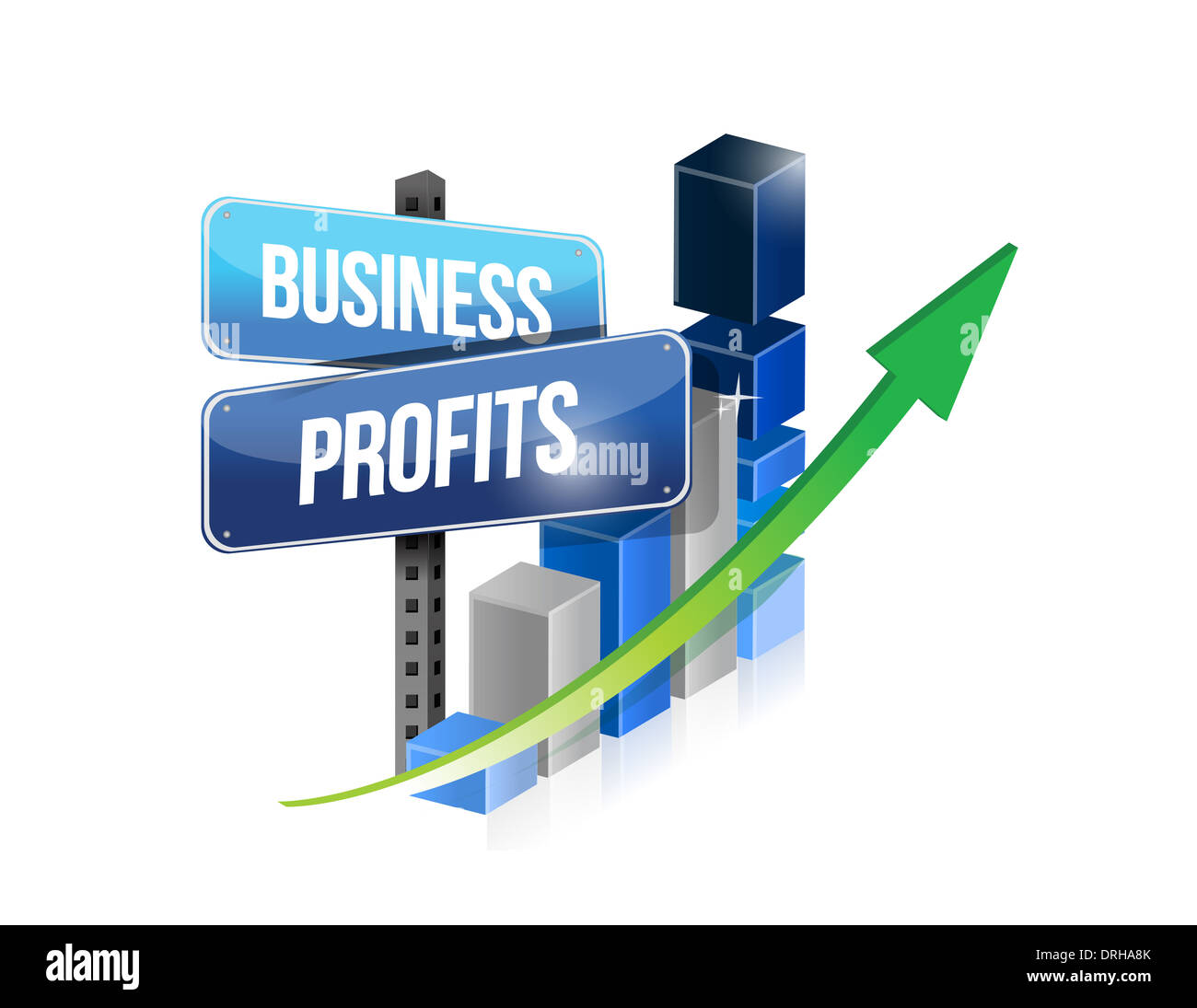 graph business profits sign illustration design over a white background ...