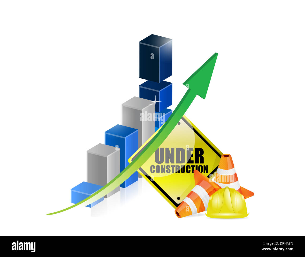 under construction business sign illustration design over a white ...