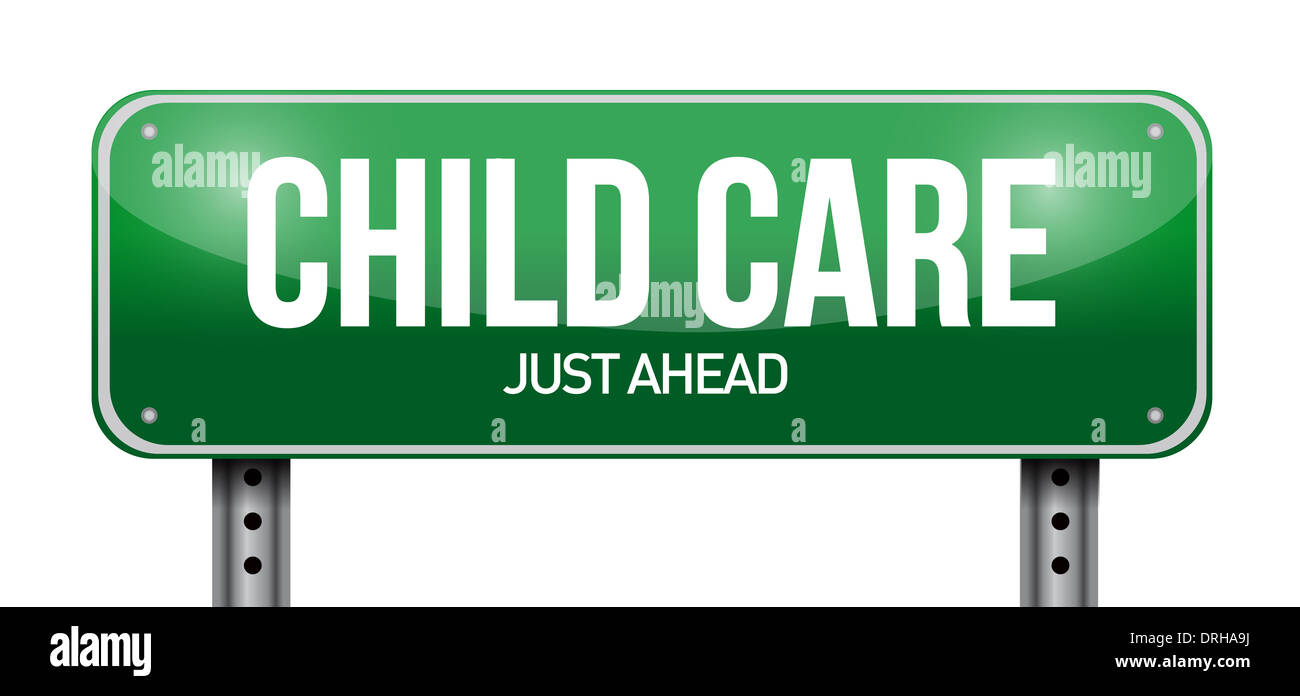 child care road sign illustration design over a white background Stock ...