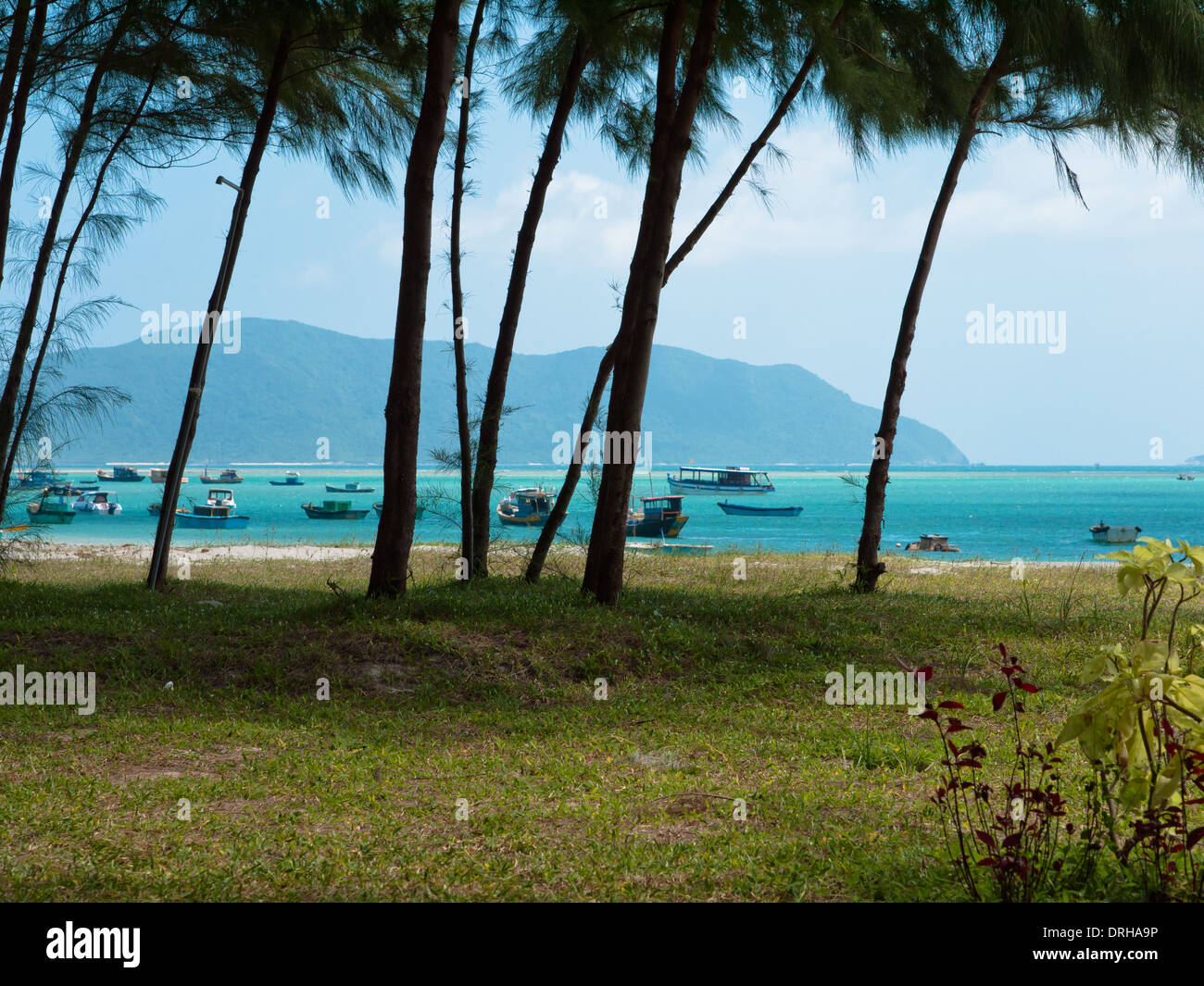 A selective focus view of An Hai Beach on Con Son Island, one of the ...