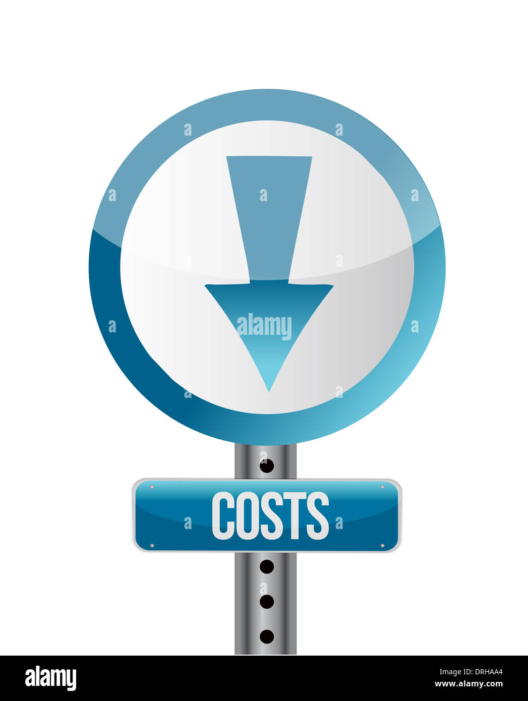 Illustration depicting a roadsign with a cost increase concept Stock ...