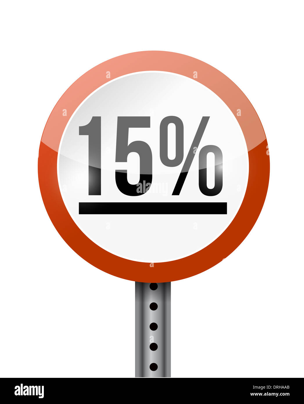 15 percentage road sign illustration design over a white background ...