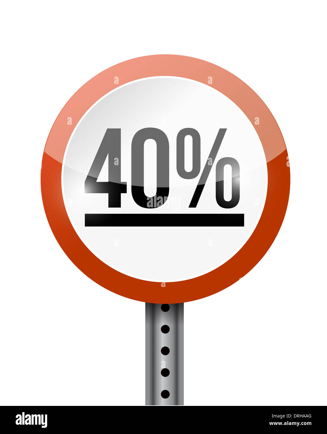 40 percentage road sign illustration design over a white background ...
