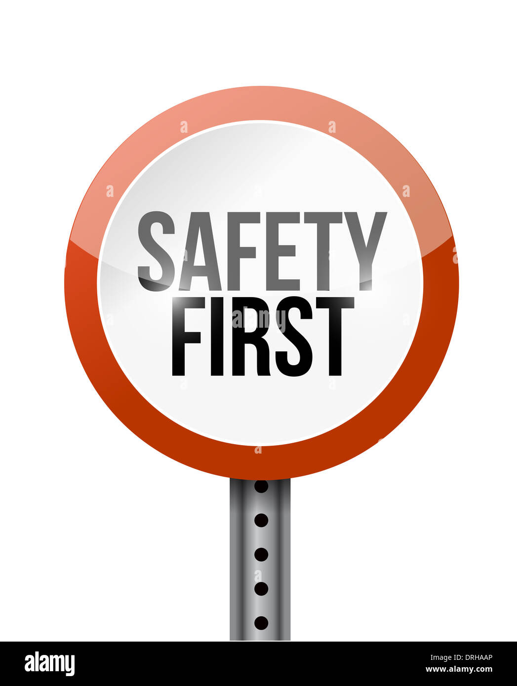 safety first road sign illustration design over a white background Stock Photo - Alamy