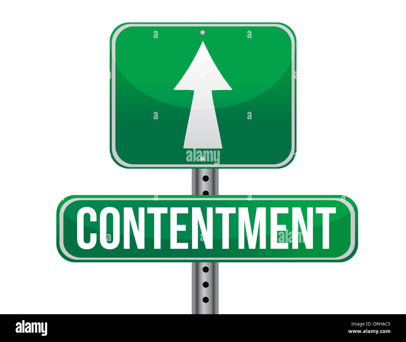 contentment road sign illustration design over a white background Stock ...