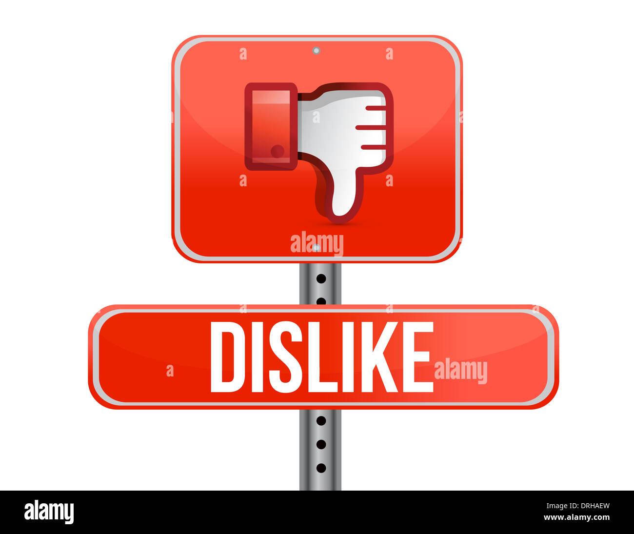Dislike road sign. Thumb down Sign illustration design Stock Photo - Alamy