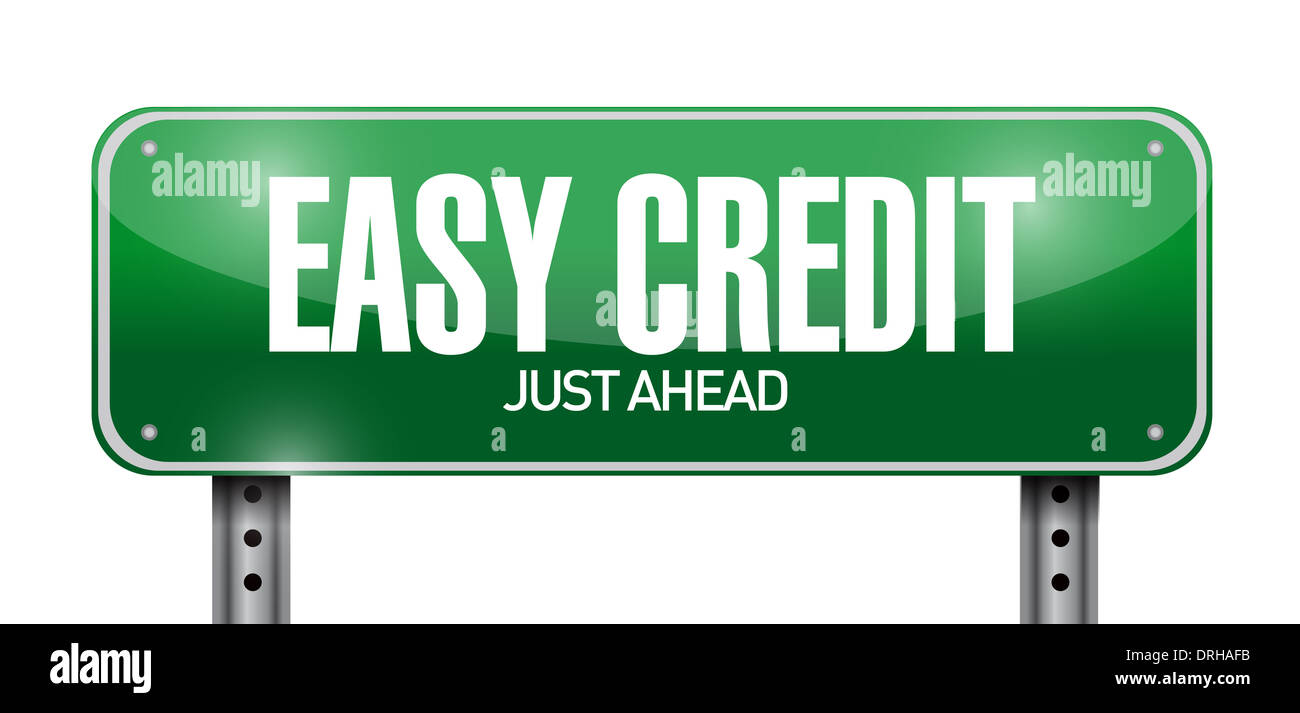 easy credit road sign illustration design over a white background Stock ...