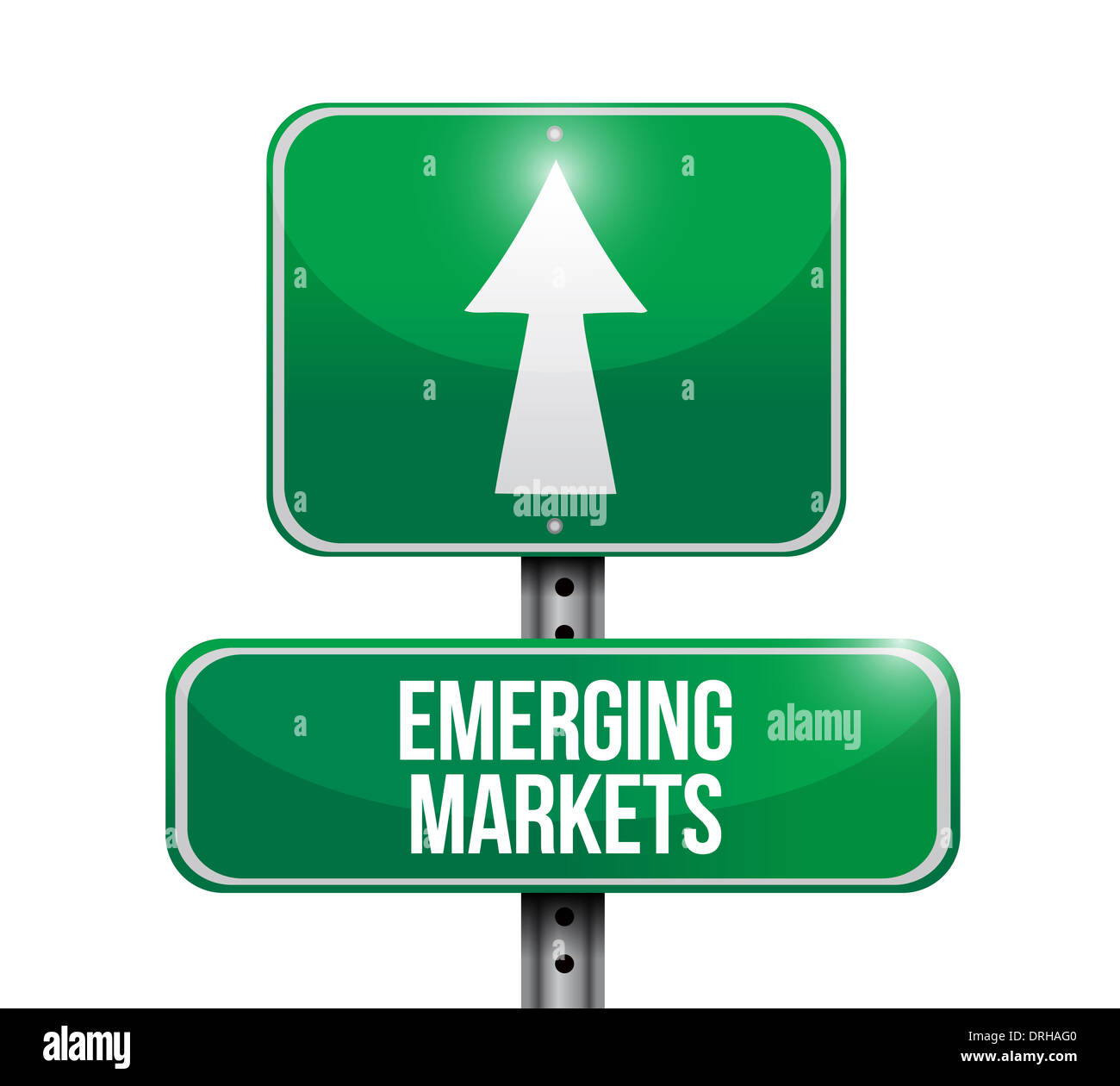 emerging markets road sign illustration design over white Stock Photo ... emerging markets road sign illustration design over white Stock Photo ...