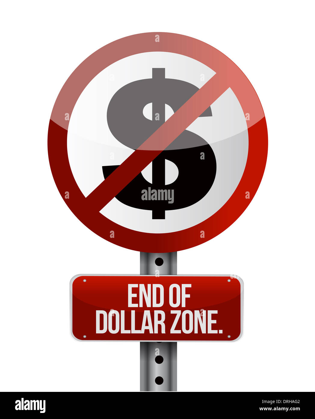 road traffic sign with a dollar zone end concept Stock Photo - Alamy