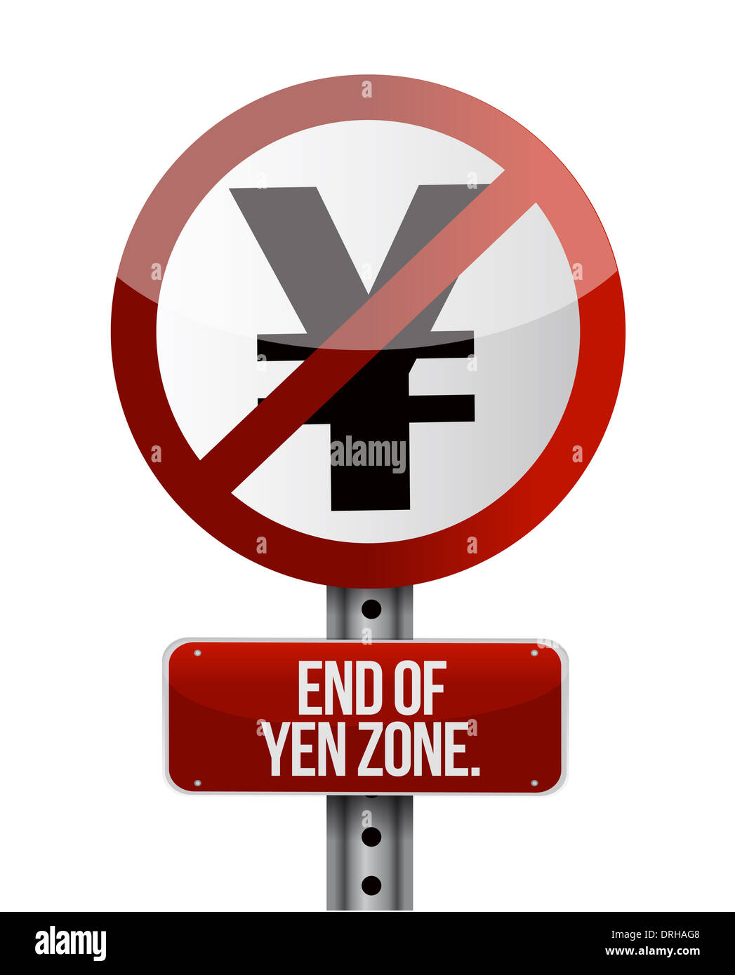 road traffic sign with a yen zone end concept Stock Photo - Alamy