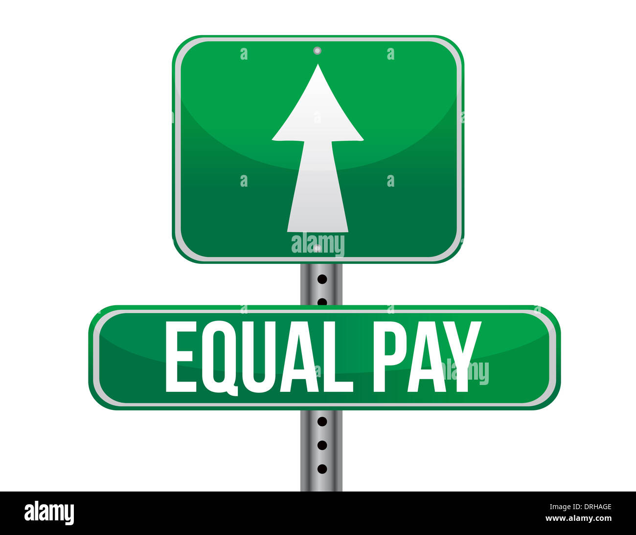 equal pay road sign illustration design over white Stock Photo - Alamy