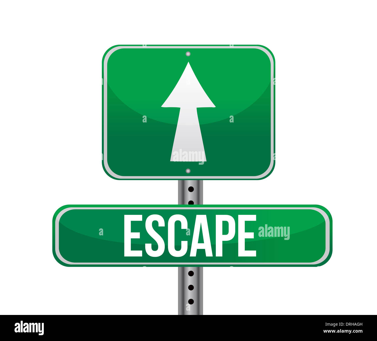 escape road sign illustration design over white Stock Photo - Alamy