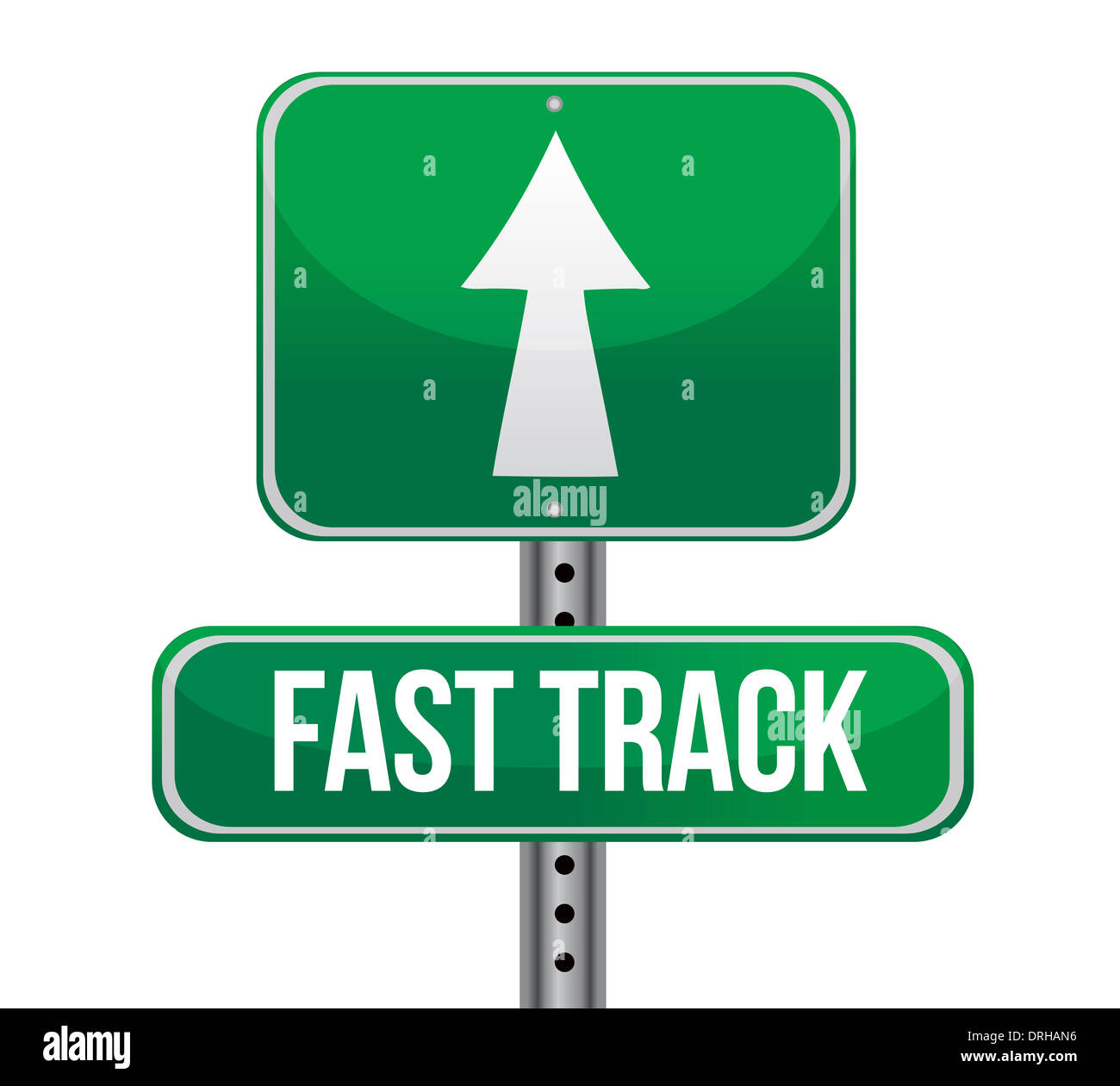 roadsign with a fast track concept illustration design Stock Photo - Alamy